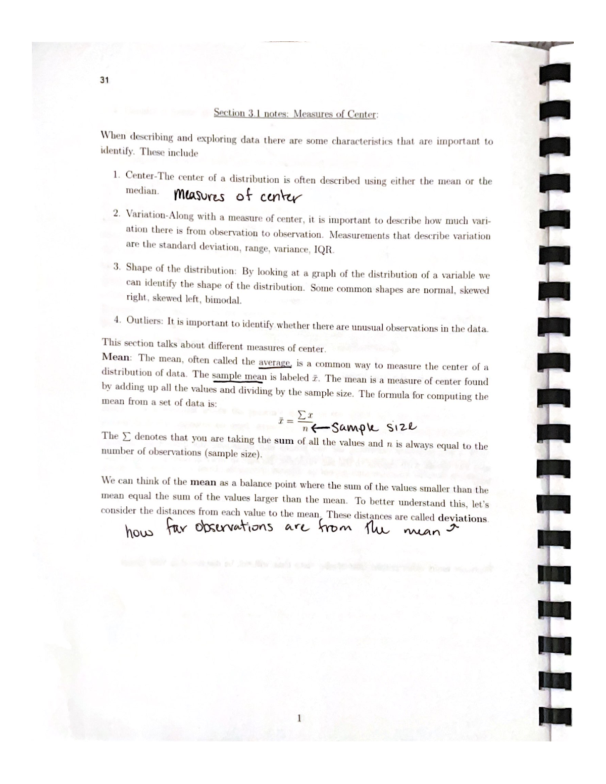 Chapter 3: Measures of Center and Variation in Stats Notes - Studocu
