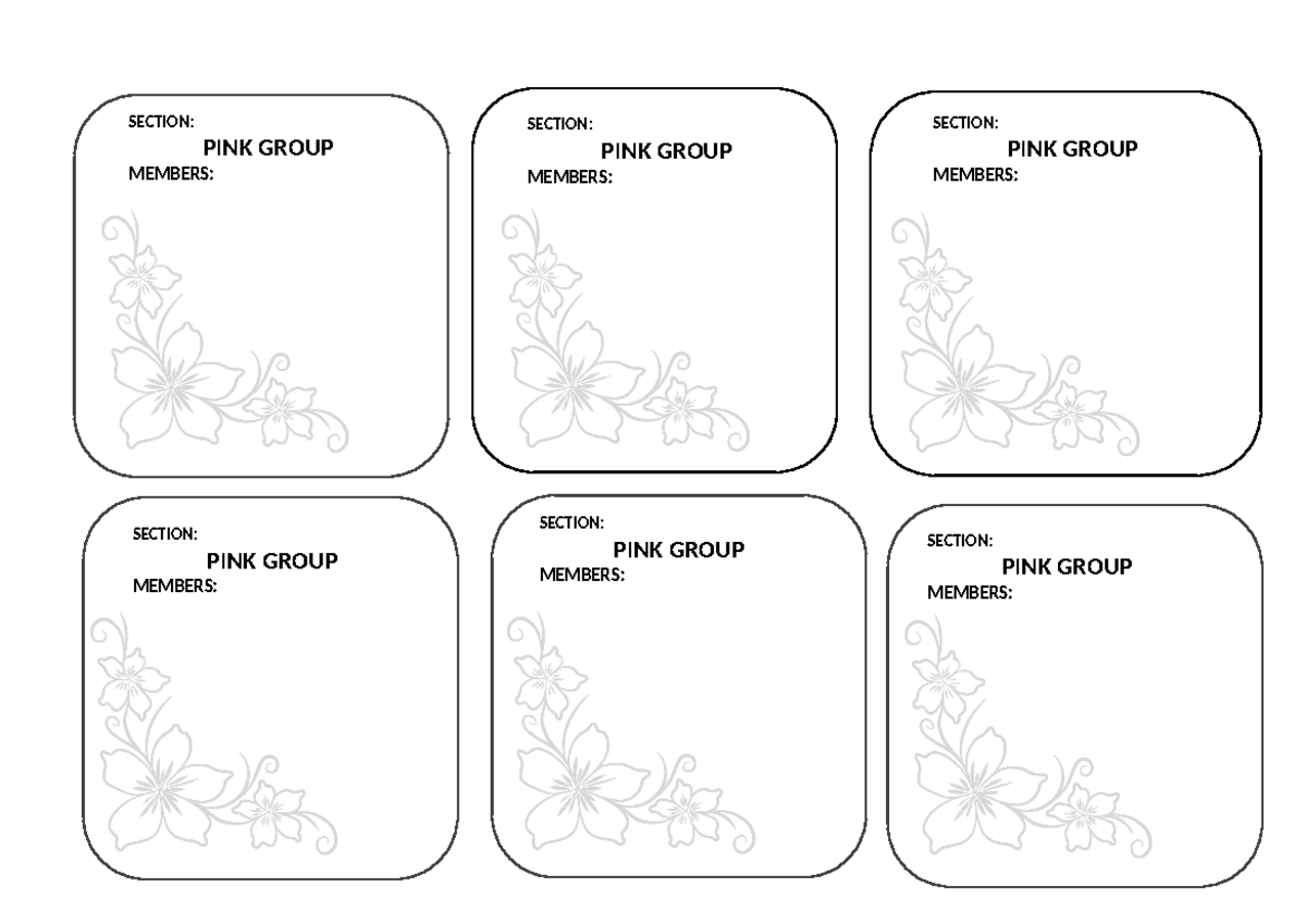 Group - Education - SECTION: PINK GROUP MEMBERS: SECTION: PINK GROUP ...