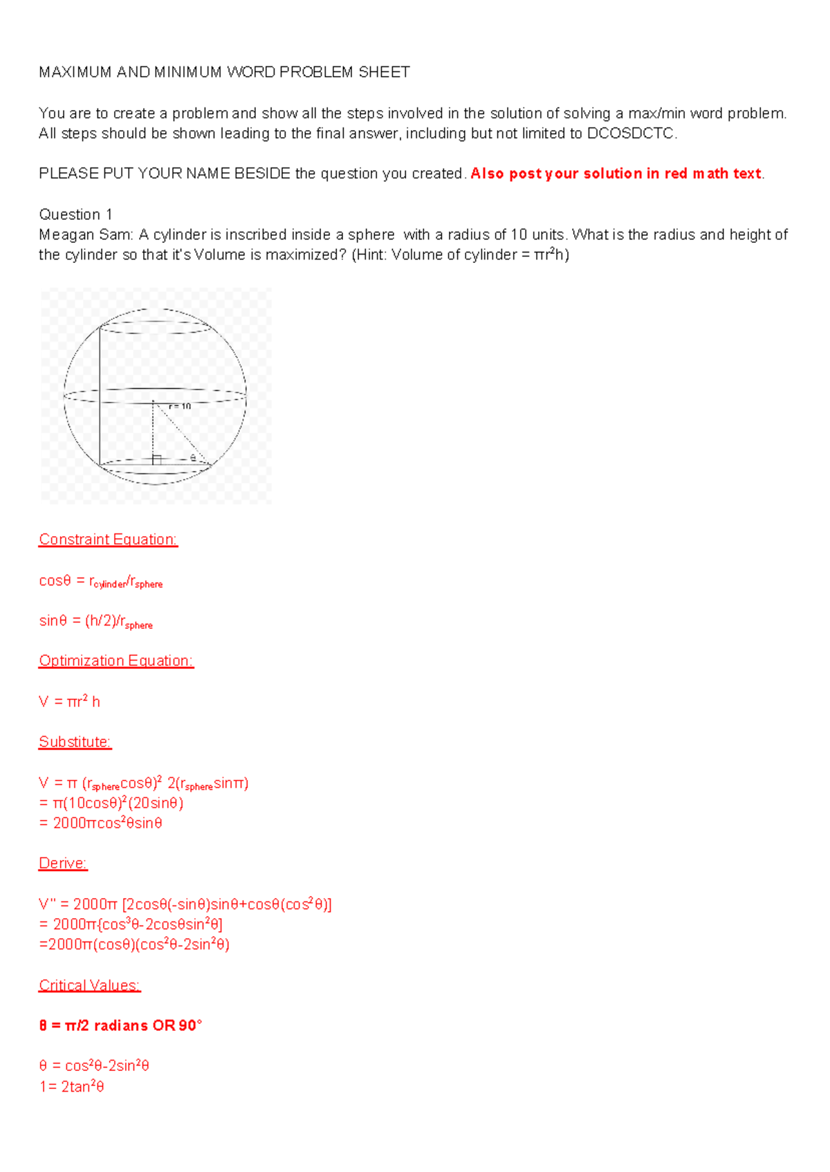 Maximum AND Minimum WORD Problem Sheet - MAXIMUM AND MINIMUM WORD PROBLEM SHEET You are to ...