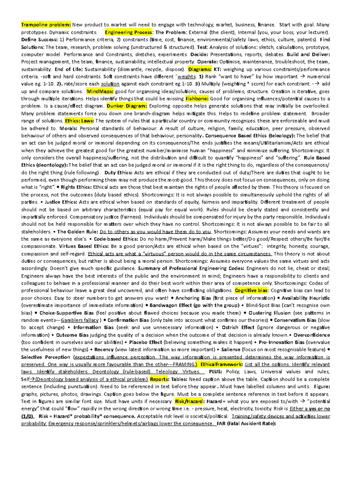 Engr101 Cheat Sheet 2021 Helpful for eng - Problem solving: Exercise ...