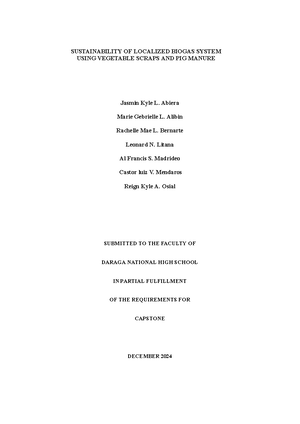 Localized Biogas System Approval Sheet ETC - DARAGA NATIONAL HIGH ...