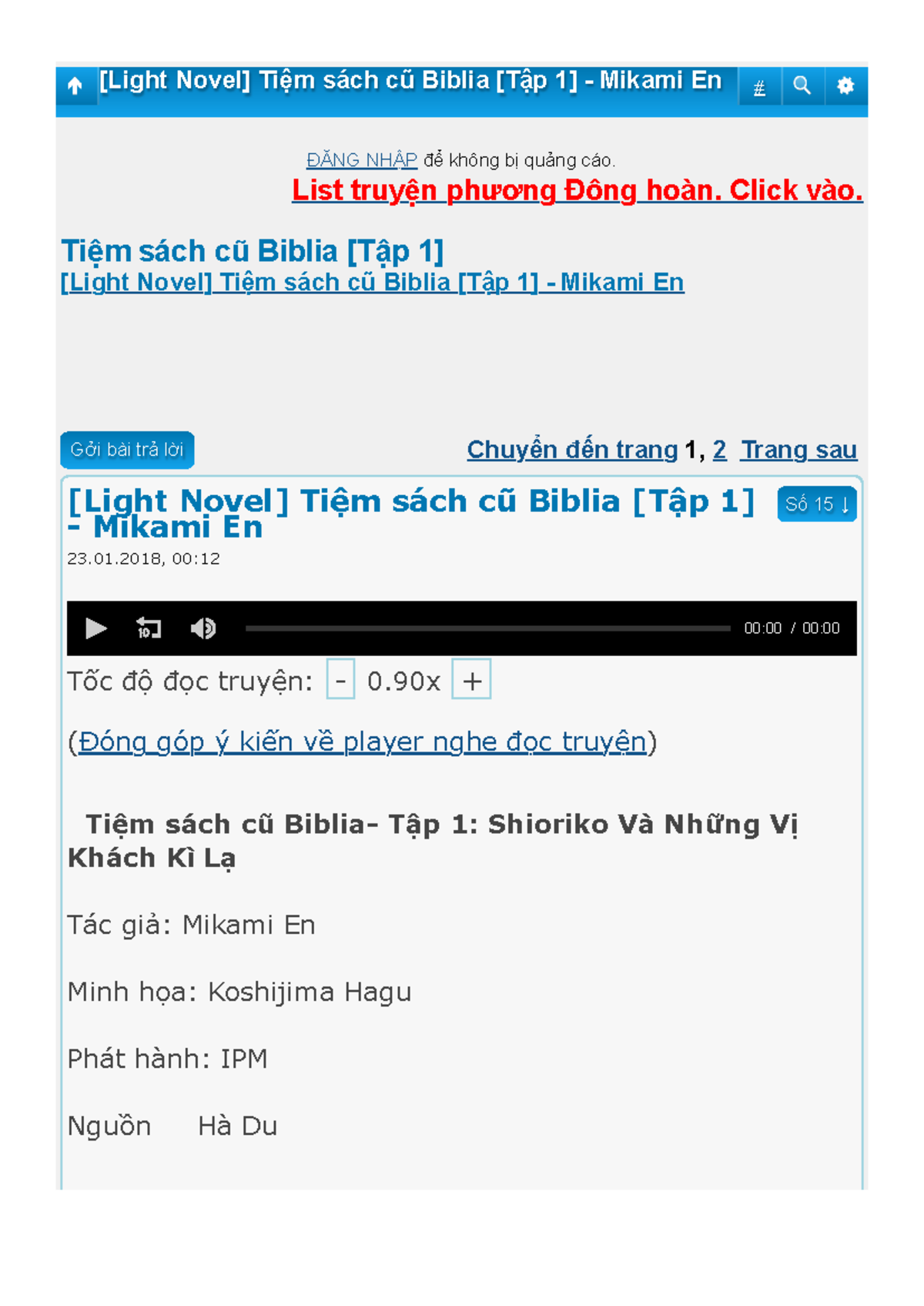 Tiệm sách cũ Biblia [Tập 1] - Mikami En ~ Đọc Truyện Phương Đông hoàn ...