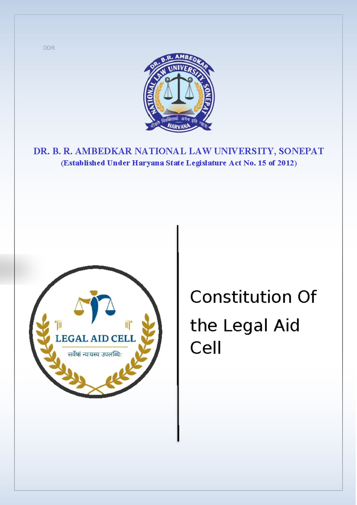Constitution of the Legal Aid Cell - DDR LAW 2023 - Studocu