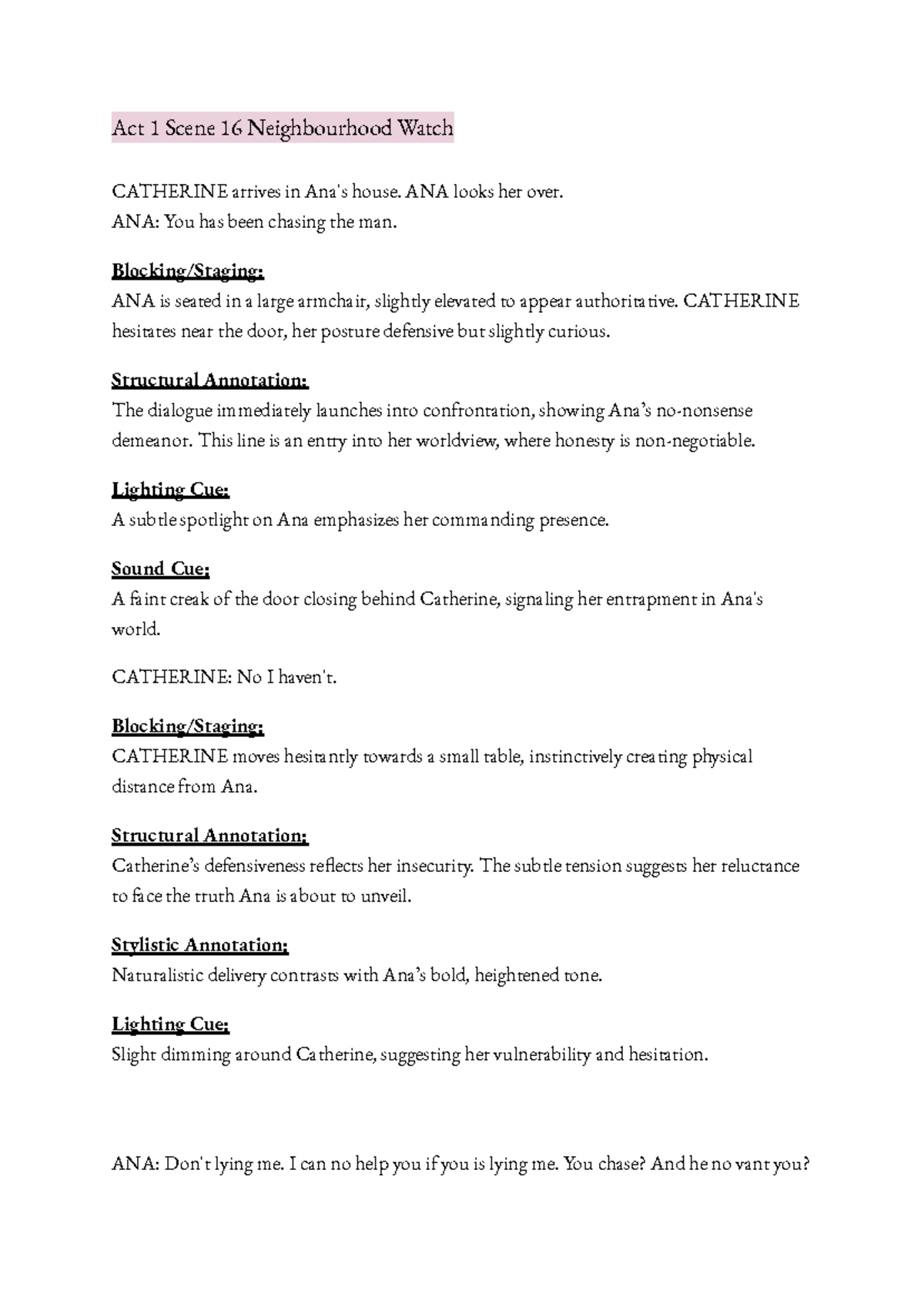 Director's Folio Assessment - Google Docs - Act 1 Scene 16 ...