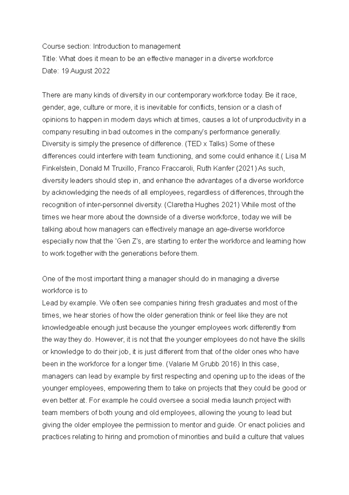 ITM Assignment 1 submission - Course section: Introduction to ...