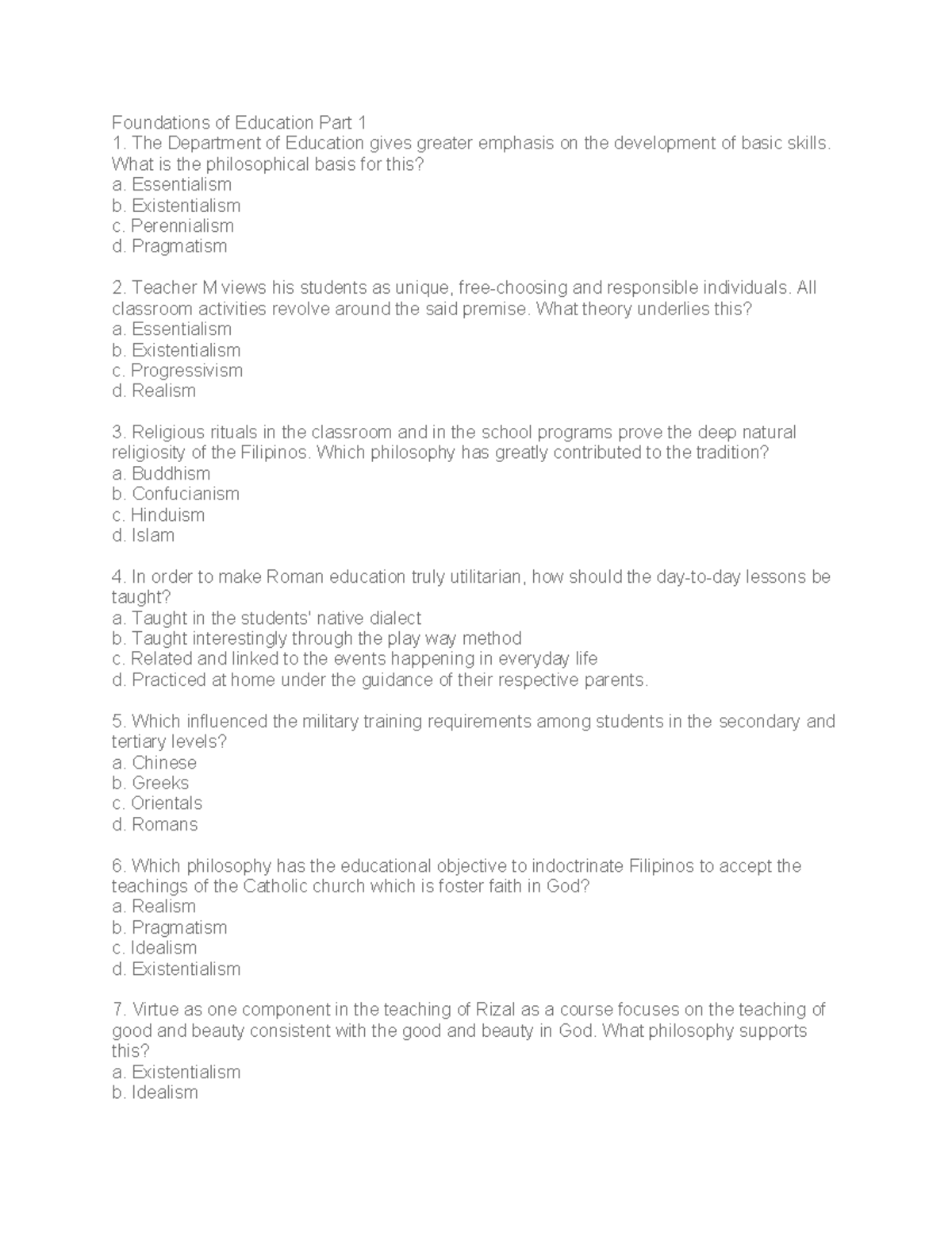 Foundations of Education Prof: Part 1 & 2 Study Guide - Studocu