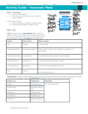 Activity Guide - Variables Make - Unit 4 Lesson 4 - Unit 4 Lesson 4 Name(s) Nilesh. T Period 3 ...