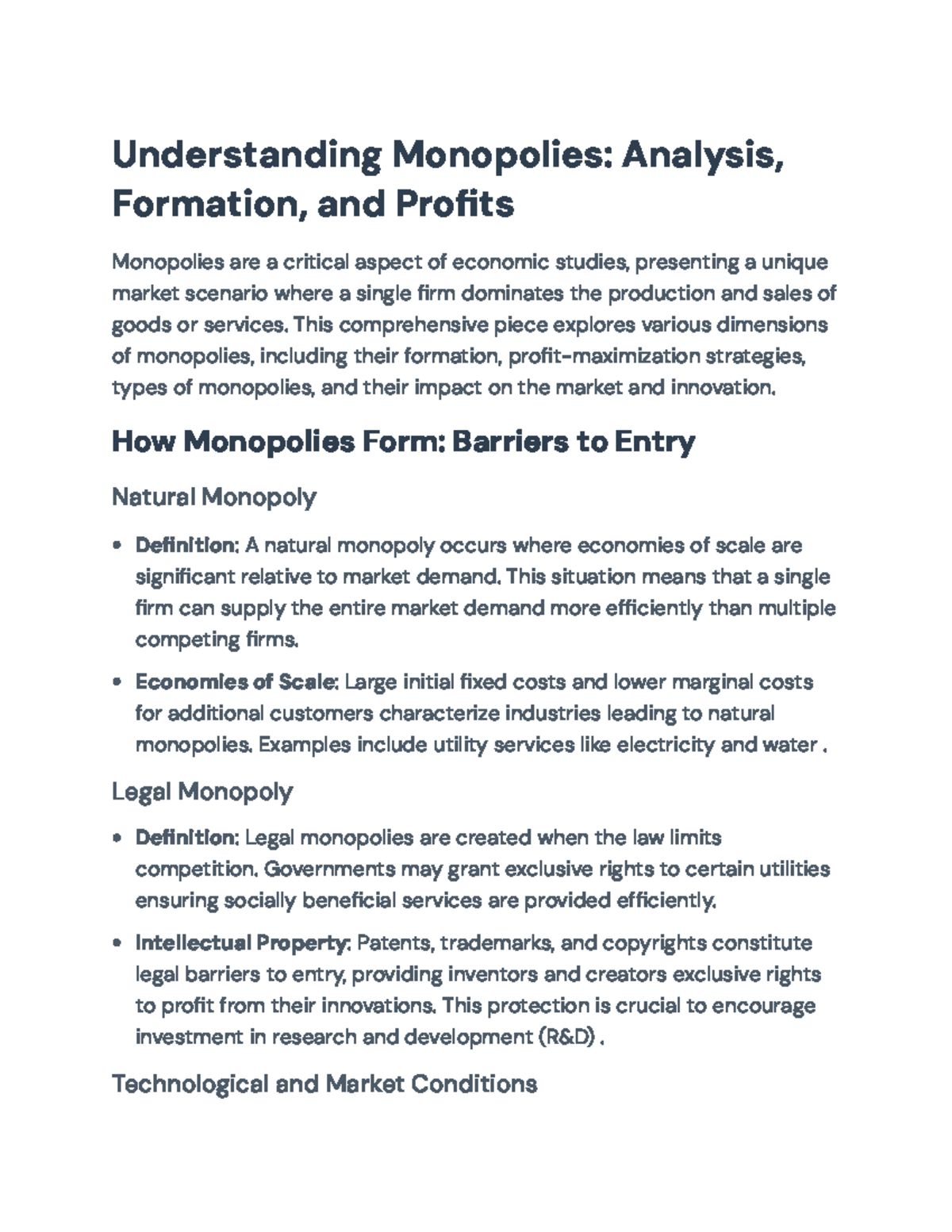 Understanding Monopolies: Formation, Profit Strategies, and Impact ...