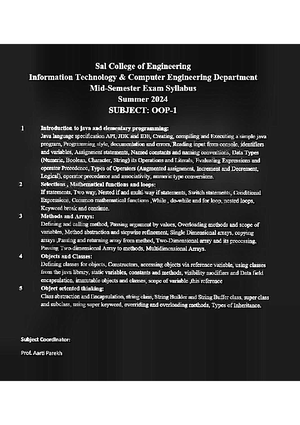 Oop practicals - all practical of OOP subject - Practical 1. Write a Program that displays ...