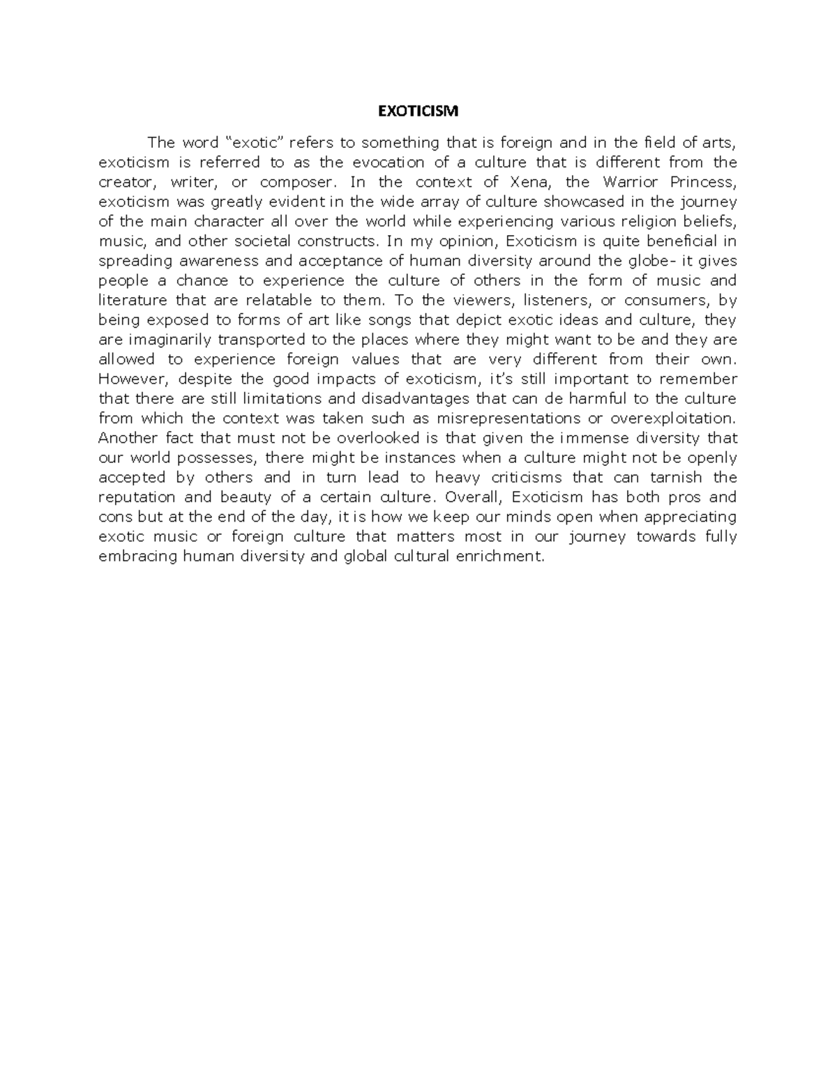 The meaning of Exoticism and examples. - EXOTICISM The word “exotic ...