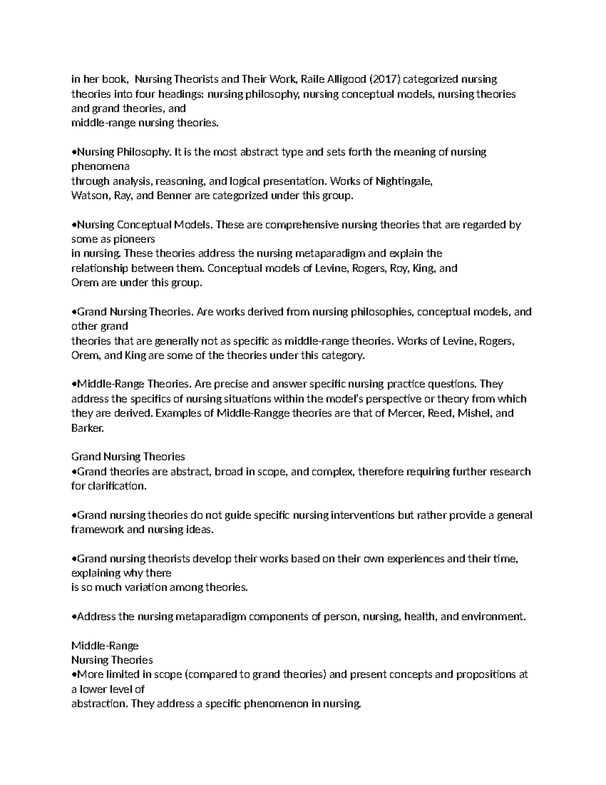 TFN - Theoretical foundation in nursing outline - in her book, Nursing ...