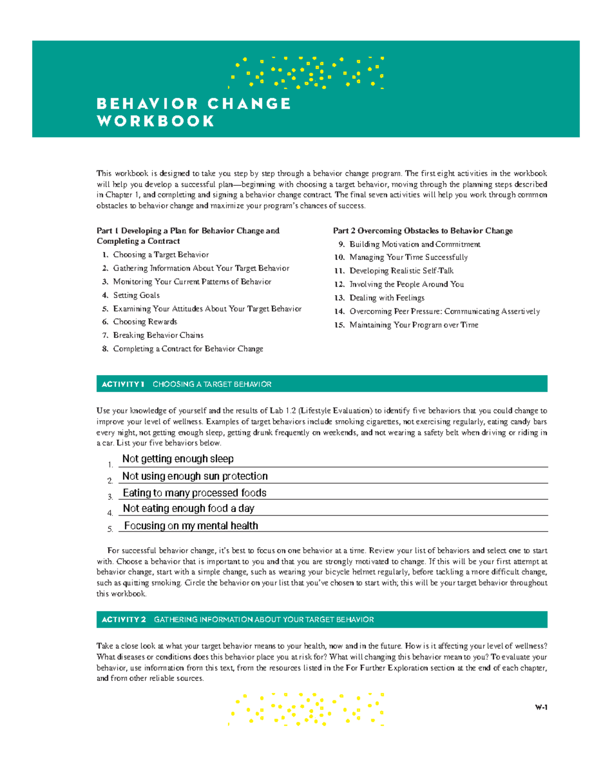 Behavior Change Program Workbook: A Step-by-Step Guide - Studocu