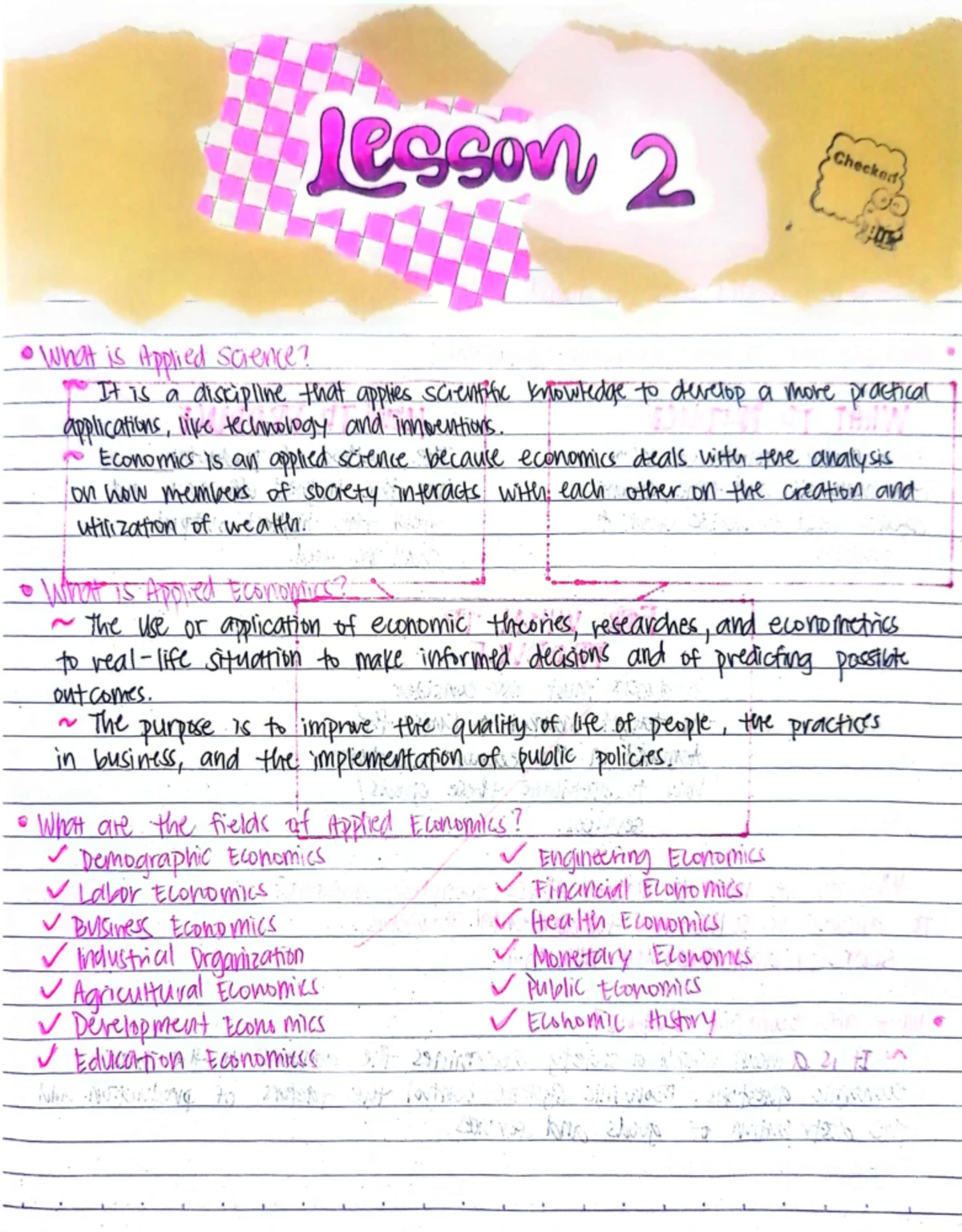 Lesson 2 - Overview of Applied Economics Concepts and Theories - Studocu