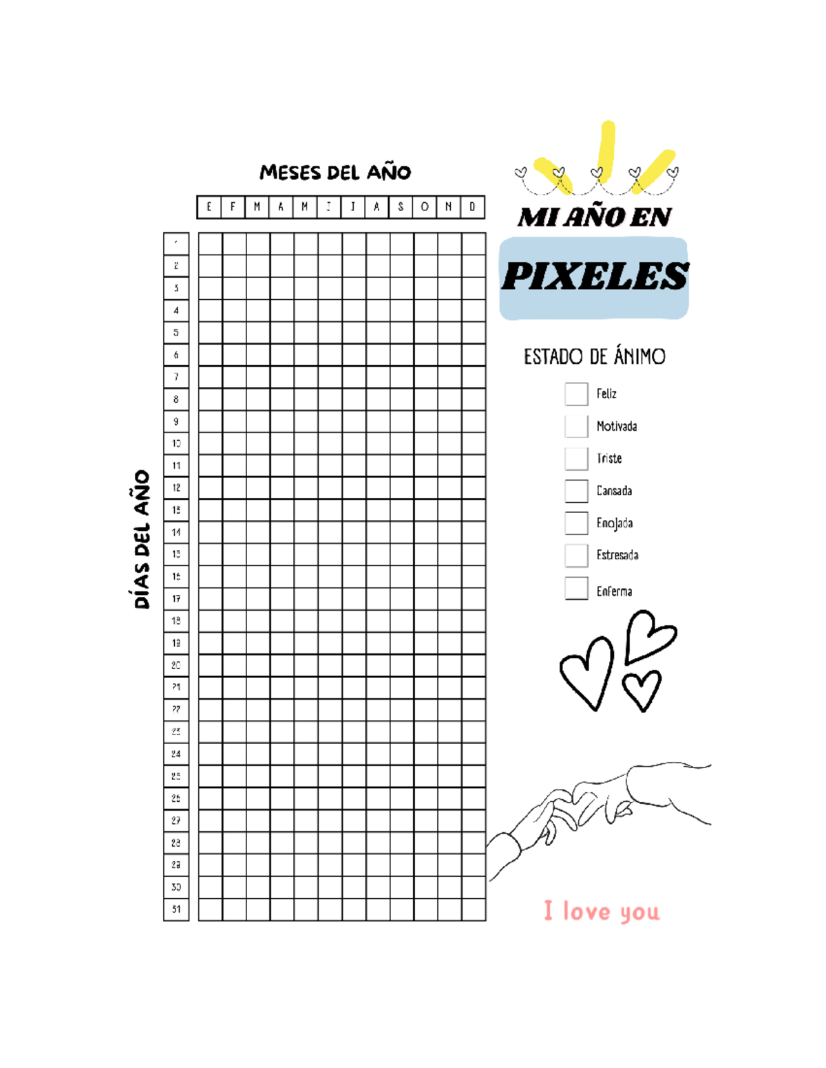 Mi año en pixeles - lleva una cuenta de tu estado de ánimo, del año ...