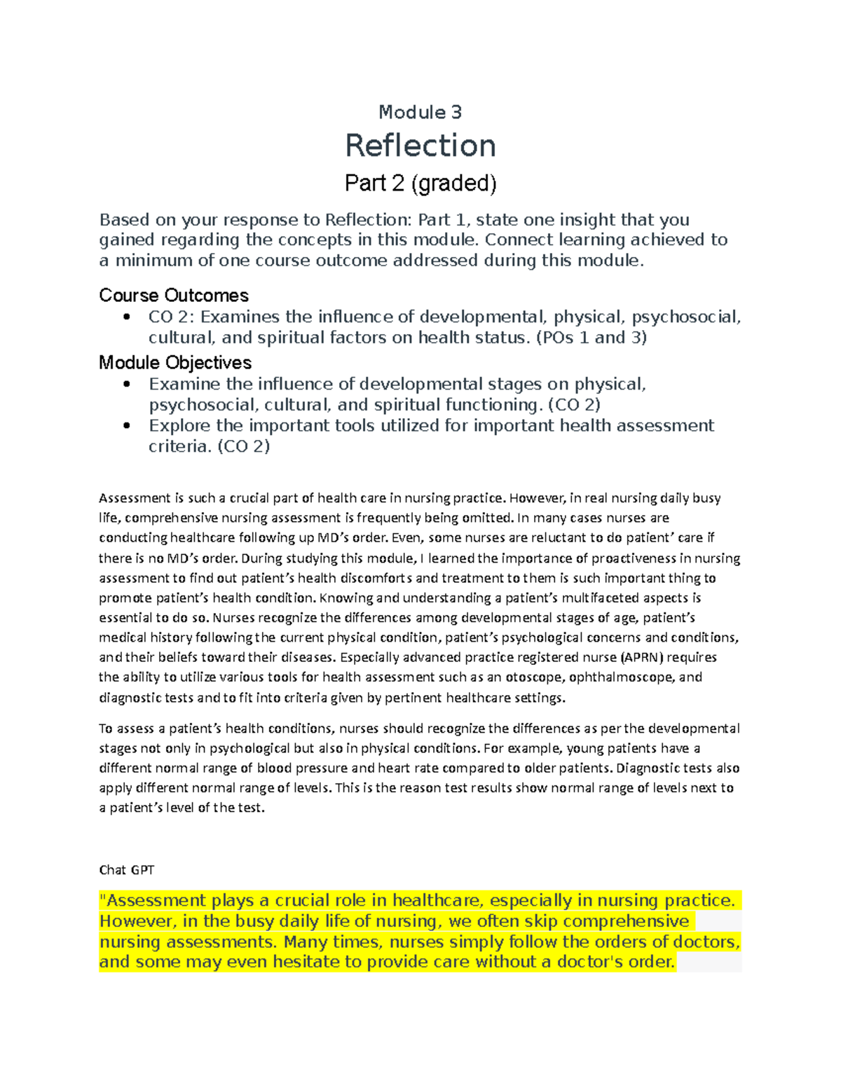Module 3Reflection - module3 reflection - Module 3 Reflection Part 2 ...