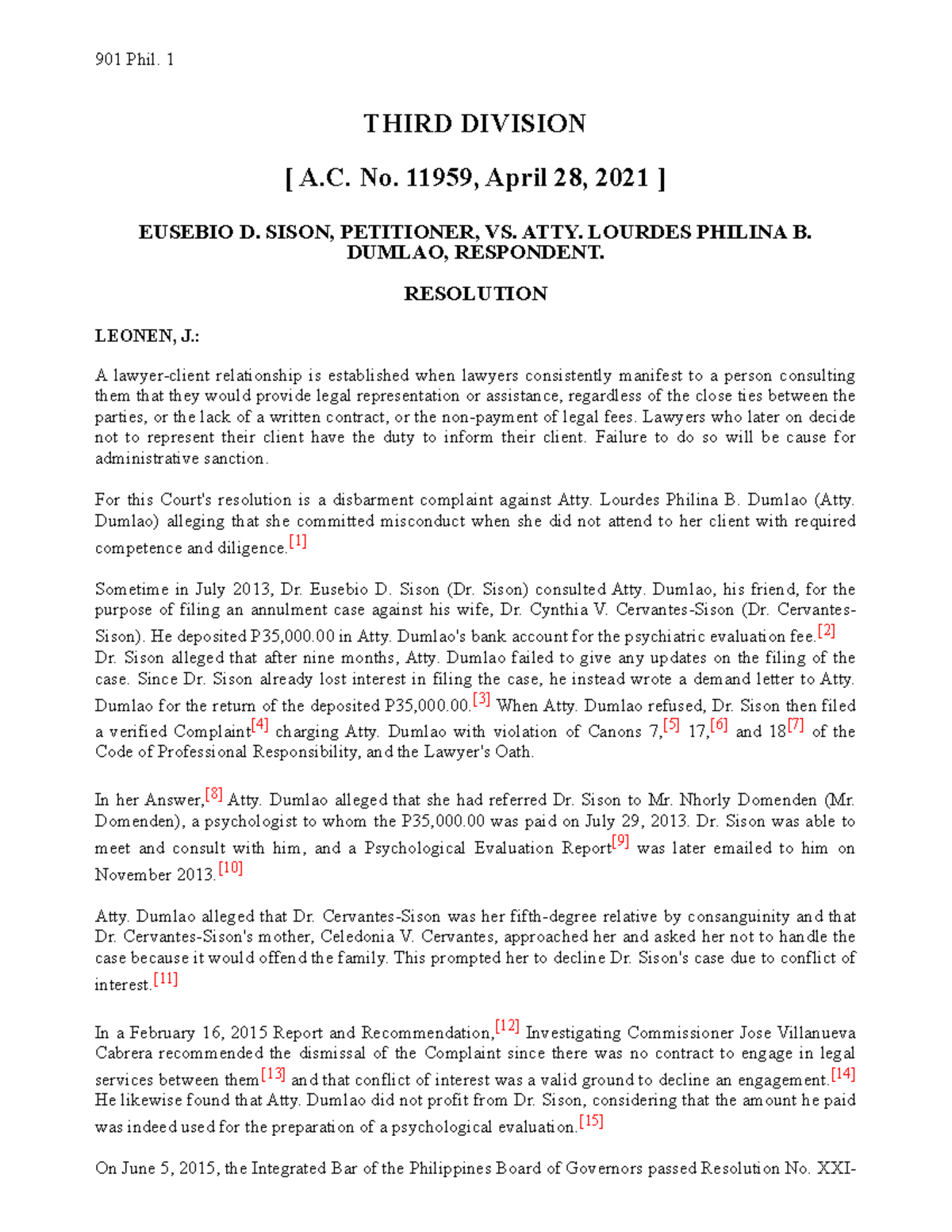 44. Sison v. Atty. Dumlao: Resolution on Legal Representation Issues ...