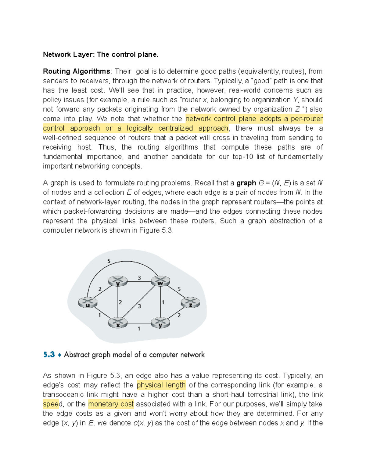 Chapter 05: Control Plane and Routing Algorithms in Network Layer - Studocu