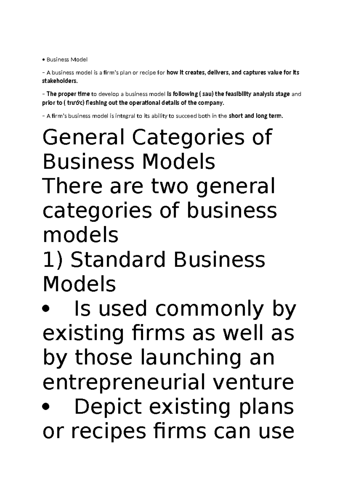 BM - Business Model Overview and General Categories Explained - Studocu