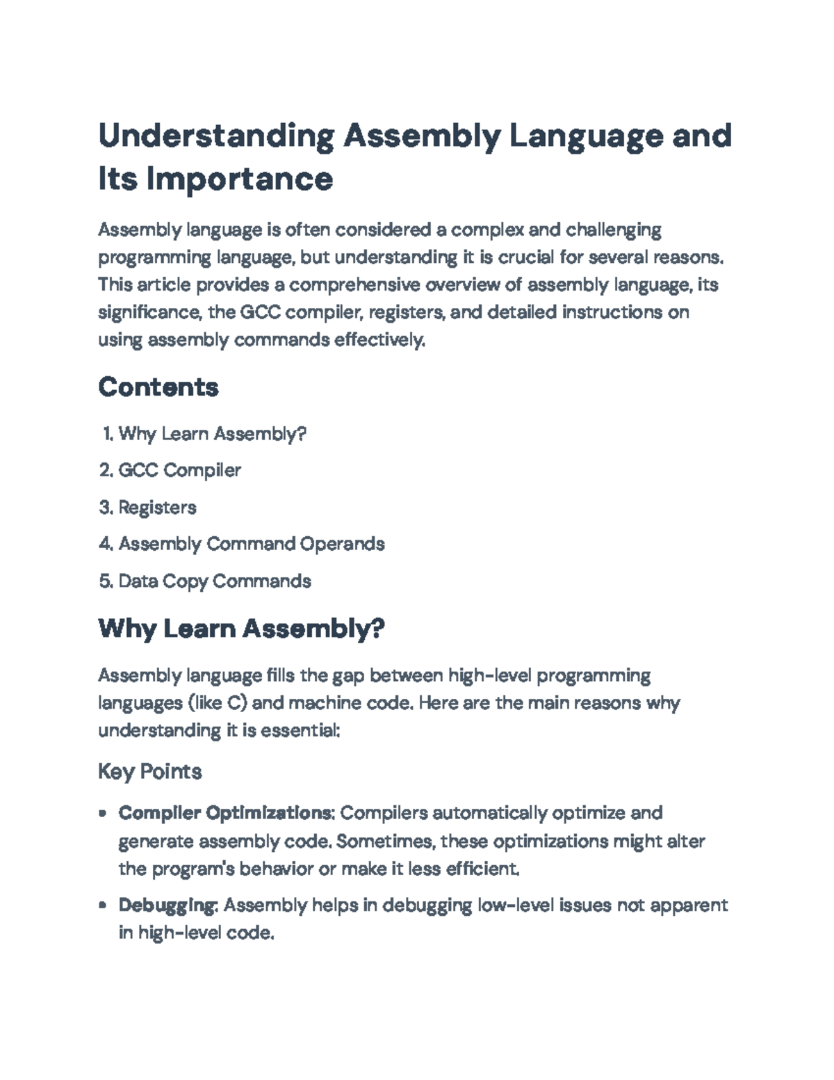 Understanding Assembly Language: Its Role and Importance (CS101) - Understanding Assembly ...