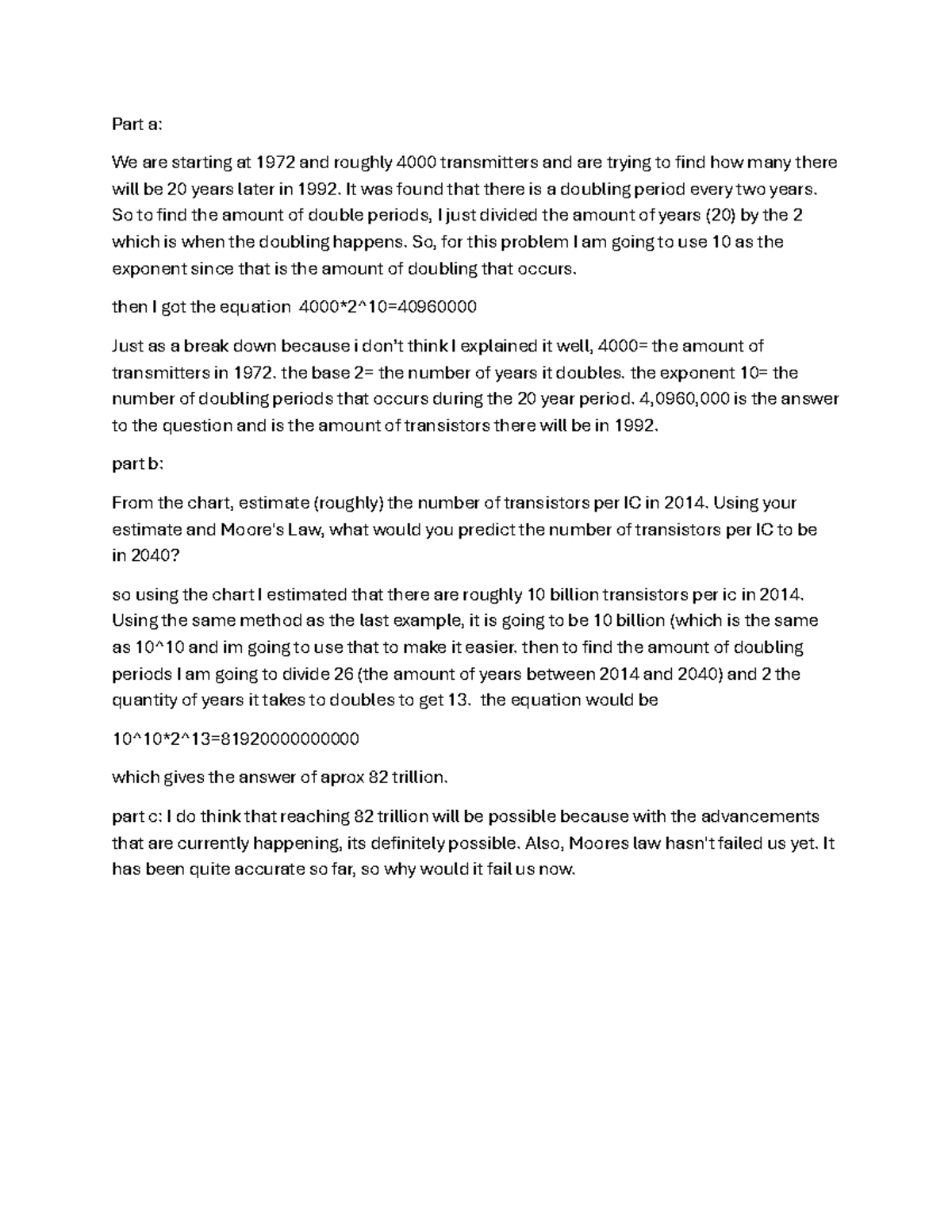 Mat 142 Module 3 Discussion: Transistor Growth & Moore's Law Analysis ...