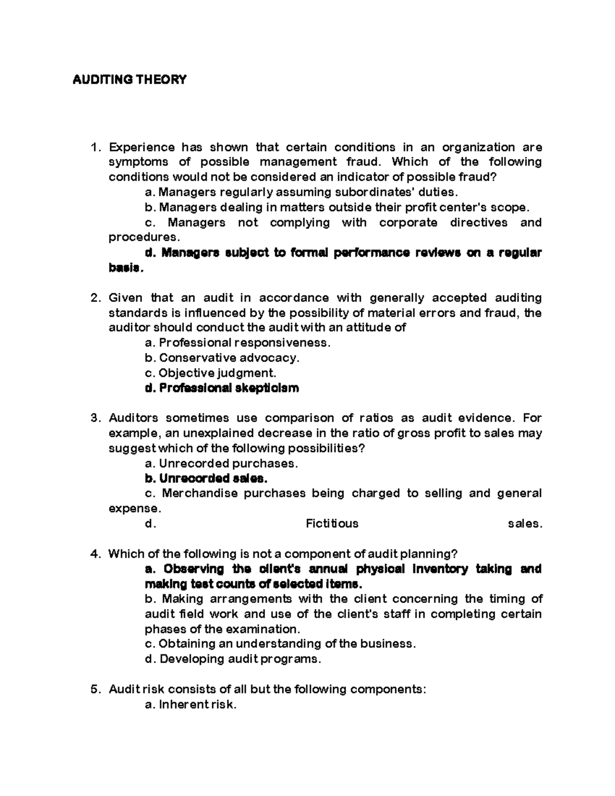 Auditing Theory: Understanding Professional Skepticism in Audits - Studocu