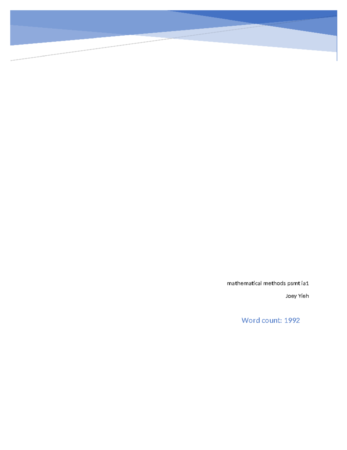 IA1 Math Methods PSMT - 20/20 Assignment: Platform Design Analysis ...