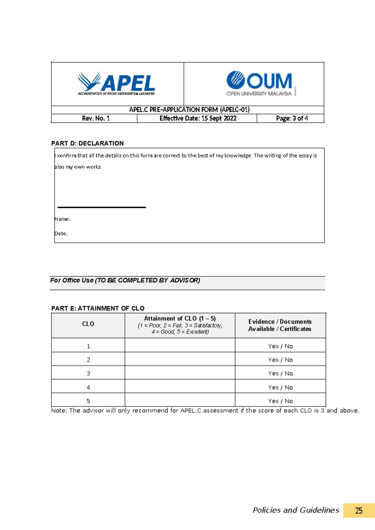 APEL.C OUM Handbook: Guidelines for APEL Assessment - Studocu