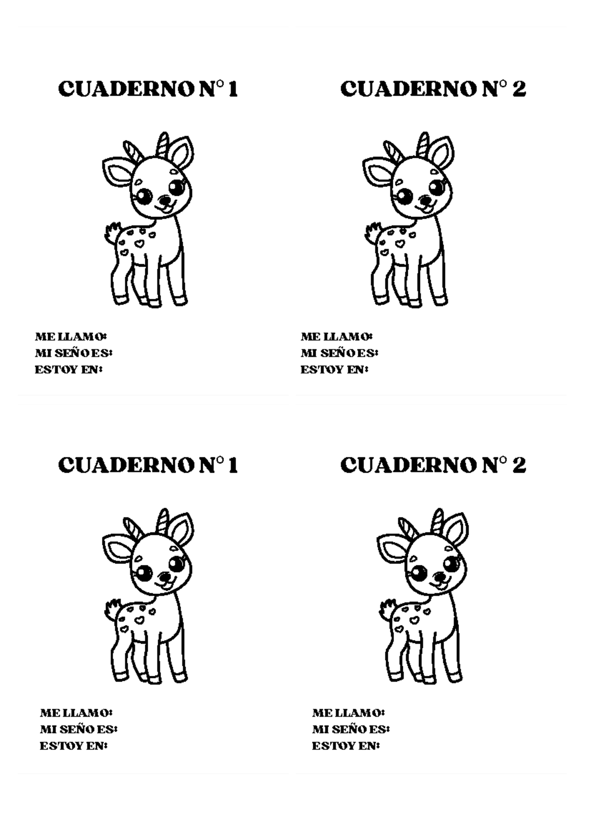 Copia de Caratulas para el cuaderno.pdf - CUADERNO Nº 1 CUADERNO Nº 2 ...