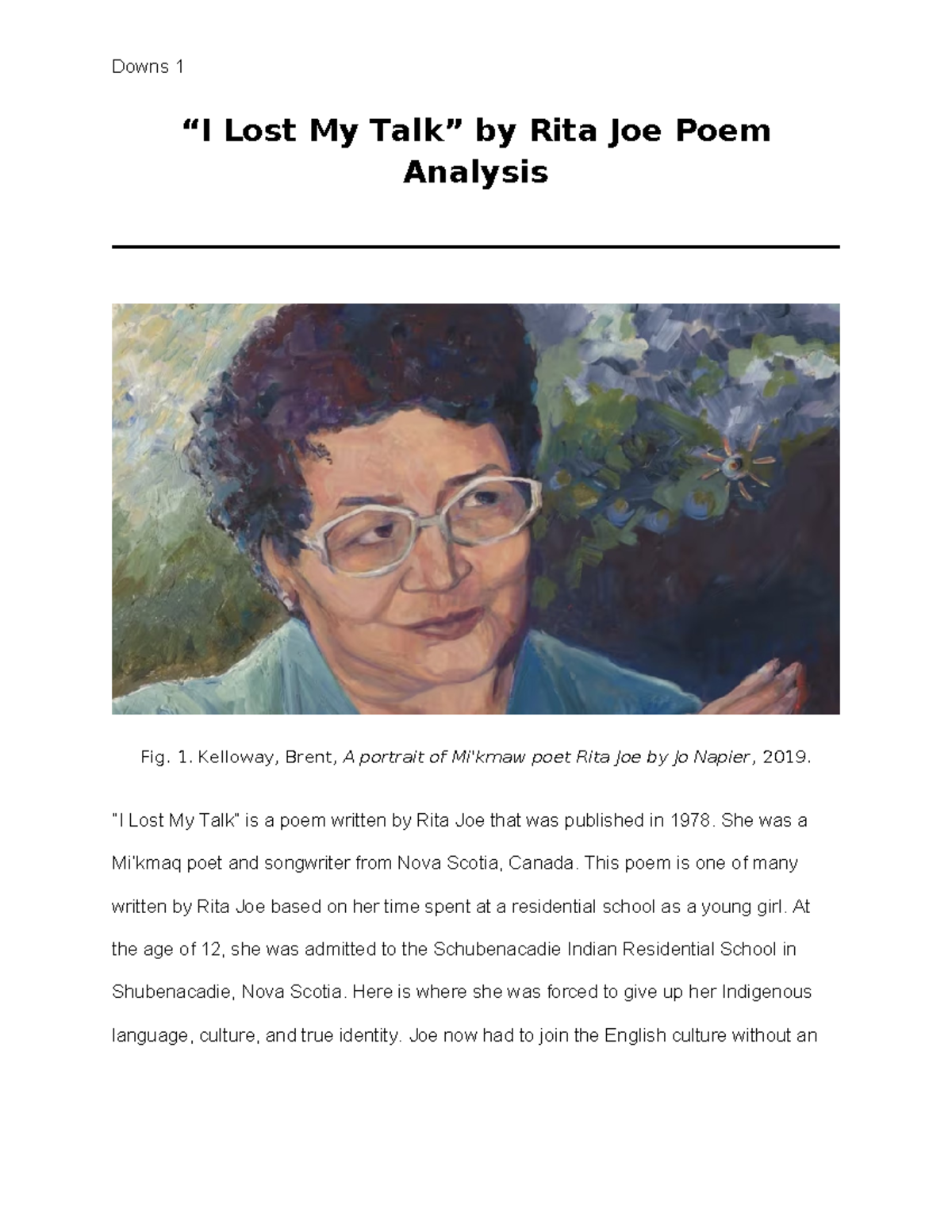 Analysis of "I Lost My Talk" by Rita Joe: Poem Insights and Impact ...