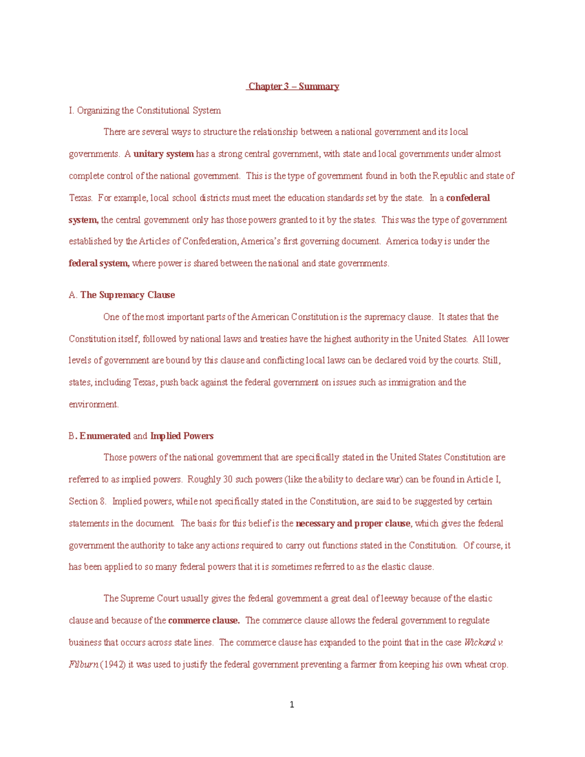Chapter 3 Summary - Lecture Notes on Federalism and Governance - Studocu