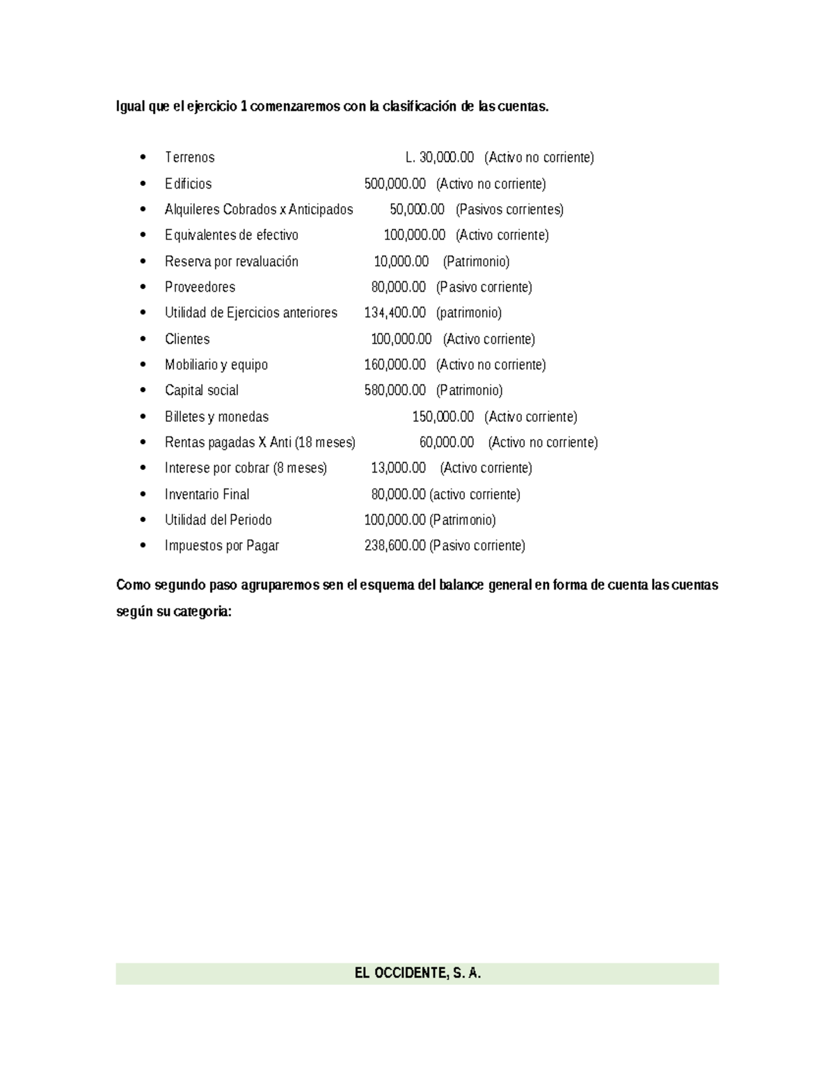 Ejercicio 3: Clasificación de Cuentas y Balance General - Contabilidad - Studocu