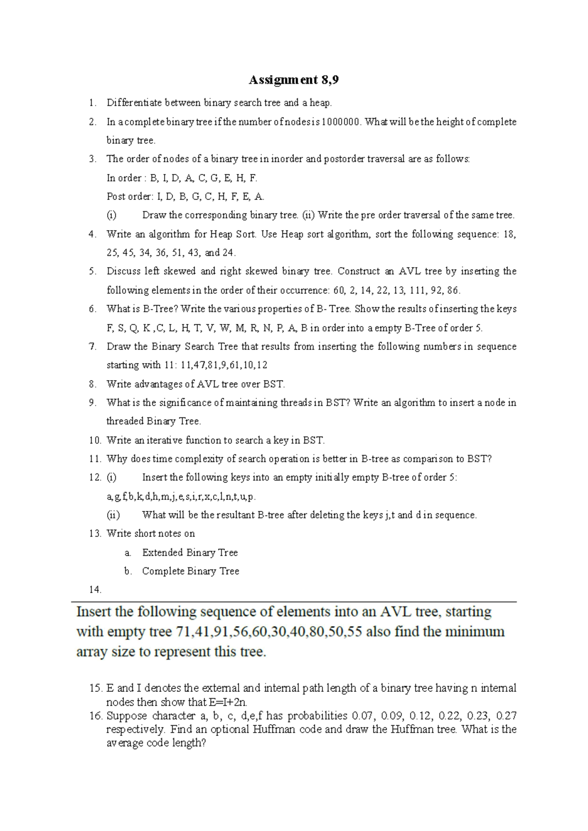 Assignment 8,9 - Unit 4 - Important questions for university exam ...
