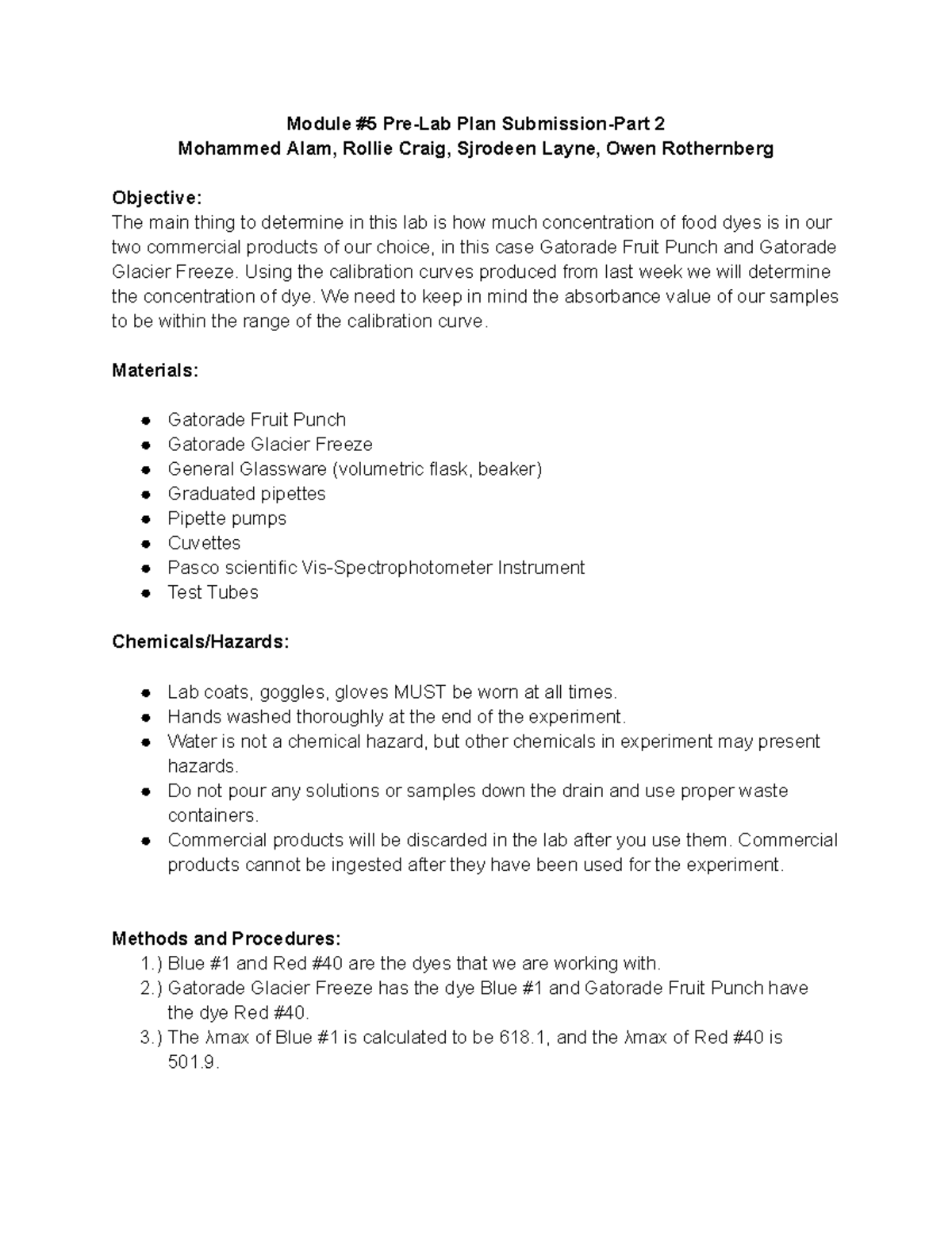 Module #5 Pre-Lab Plan Submission-Part 2 - Module #5 Pre-Lab Plan Submission-Part 2 Mohammed ...