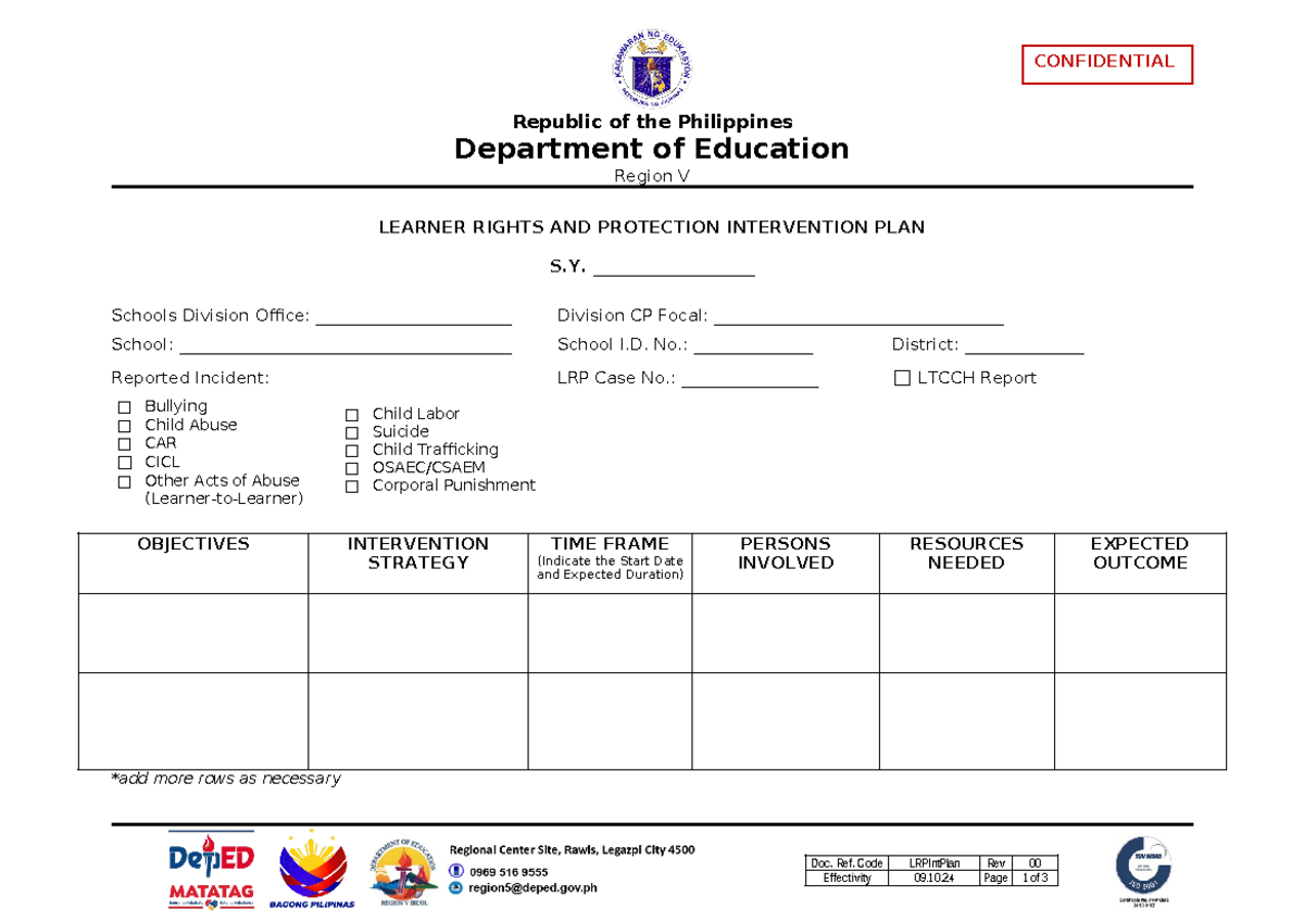 R5-Intervention-Plan-Form Blank - Doc. Ref. Code LRPIntPlan Rev 00 ...