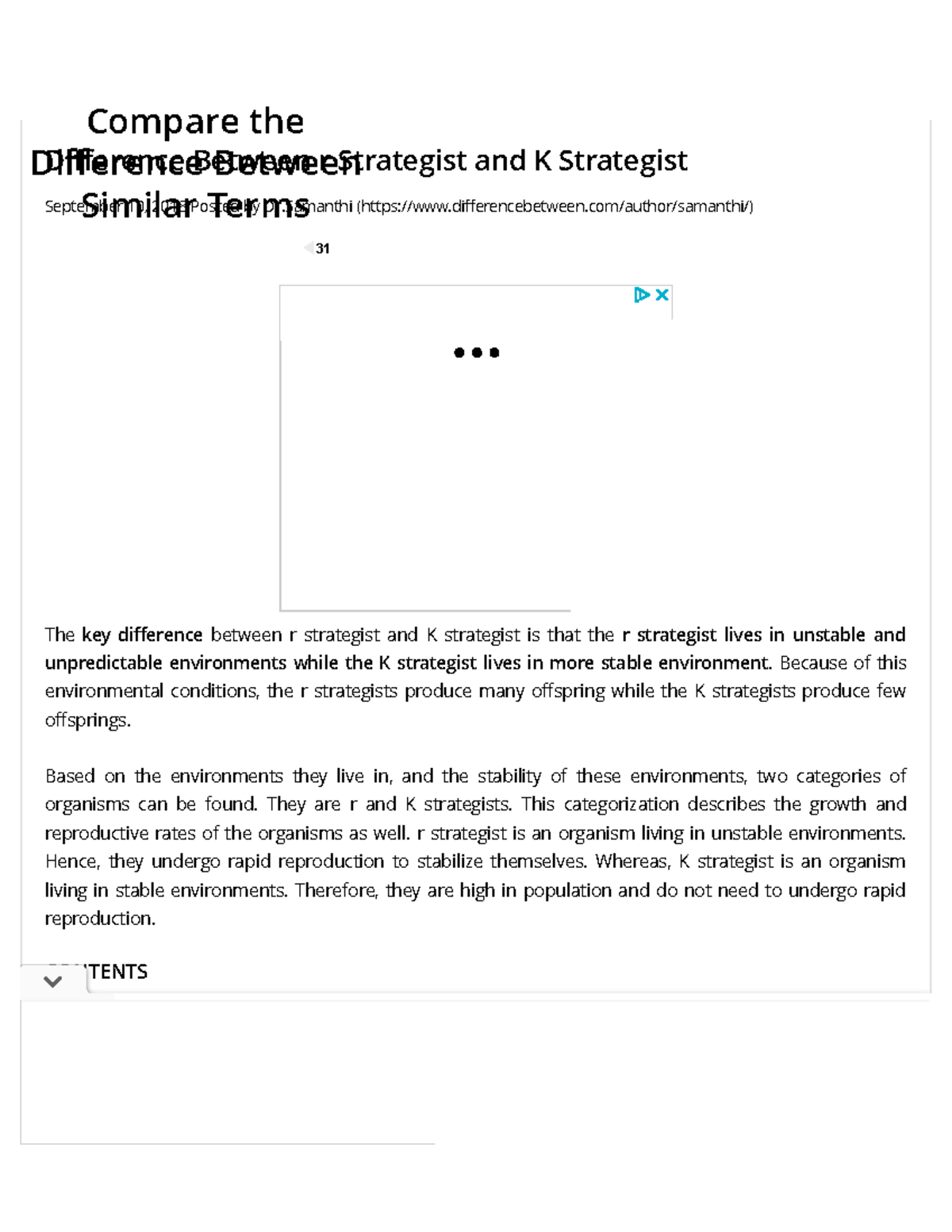 Difference Between r Strategist and K Strategist Compare the Difference ...