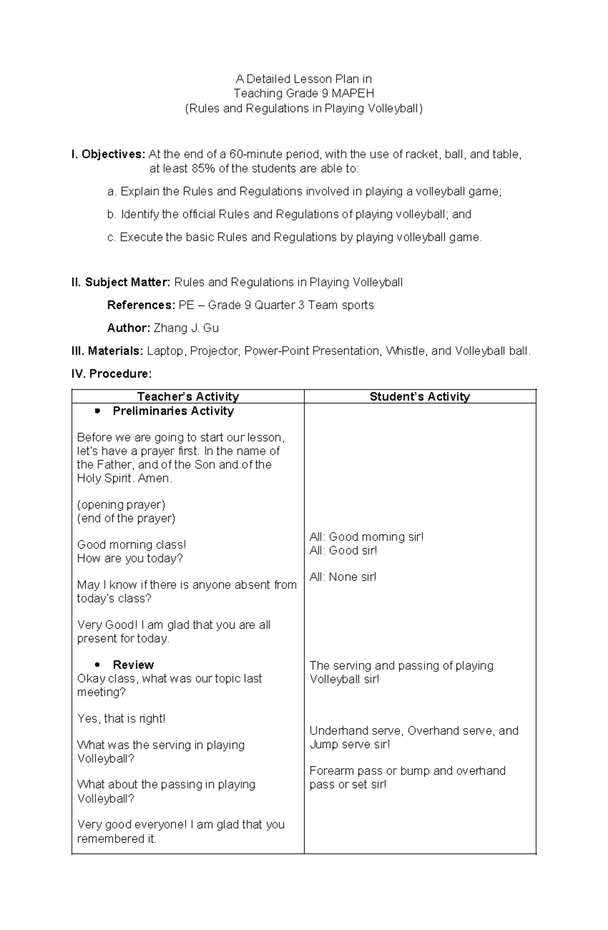 (Command Style) A Detailed Lesson Plan in Rules and Regulations in ...
