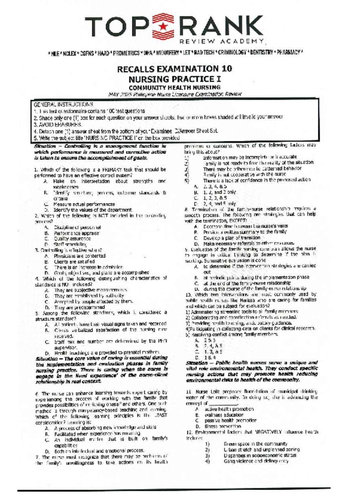 TOP RANK REVIEW ACADEMY NCLEX CGFNS HAAD PROMETRICS DHA MIDWIFERY LET ...