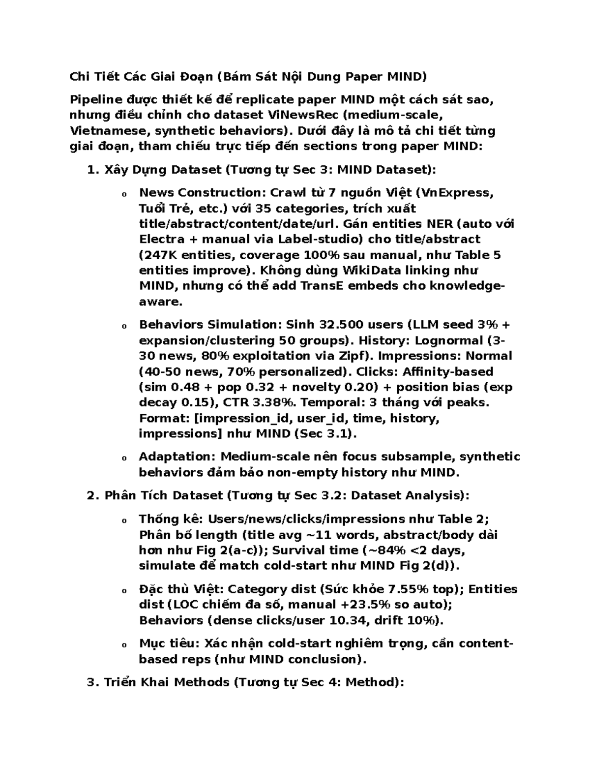 Chi Tiết Các Giai Đoạn Pipeline Replicate Paper MIND cho ViNewsRec ...