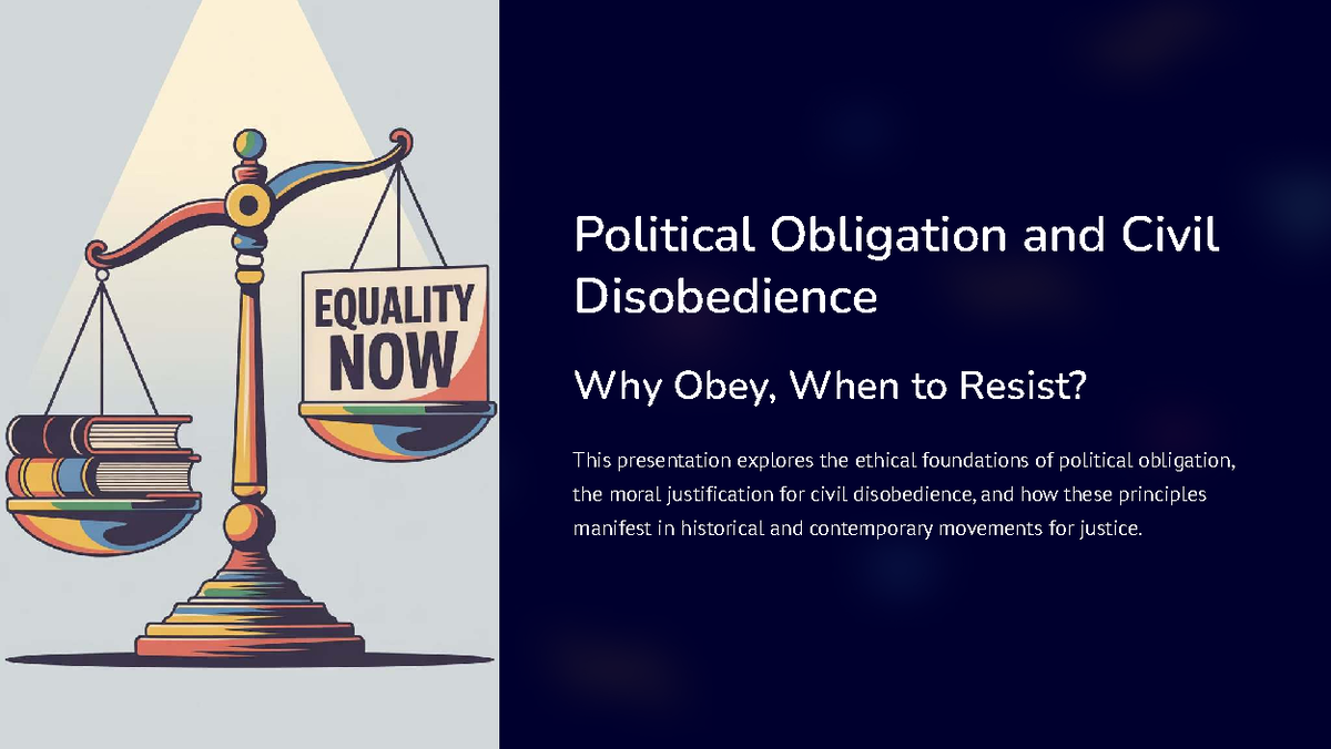 Political Obligation and Civil Disobedience: Ethics of Resistance - Studocu