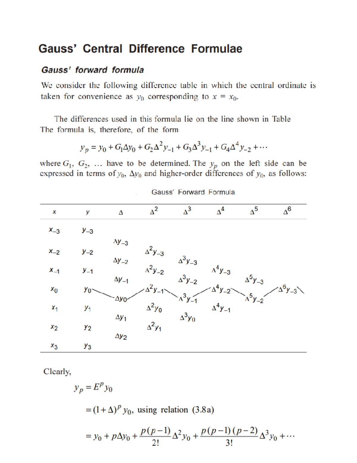 Gauss Interpolation - Numerical analysis 1 - Central Difference ...