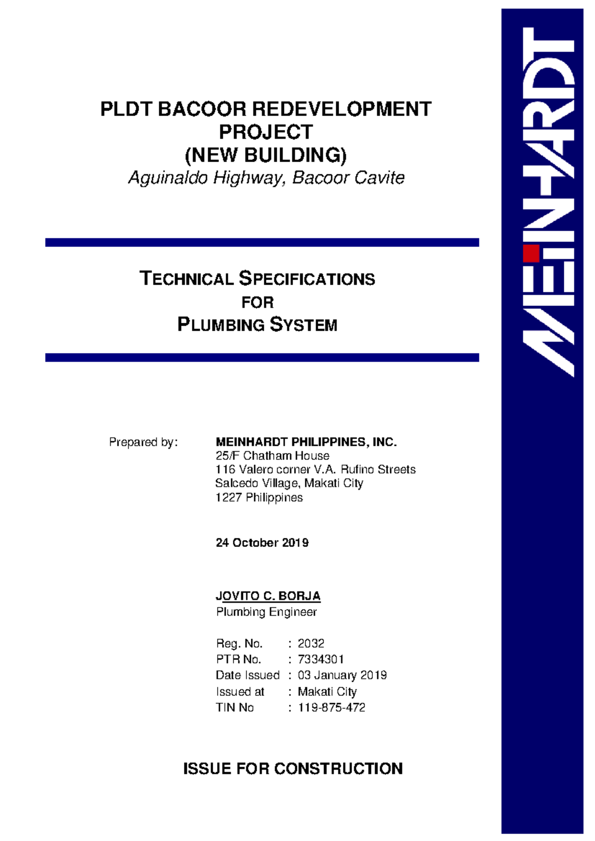Technical Specifications for Plumbing System - PLDT Bacoor Project ...