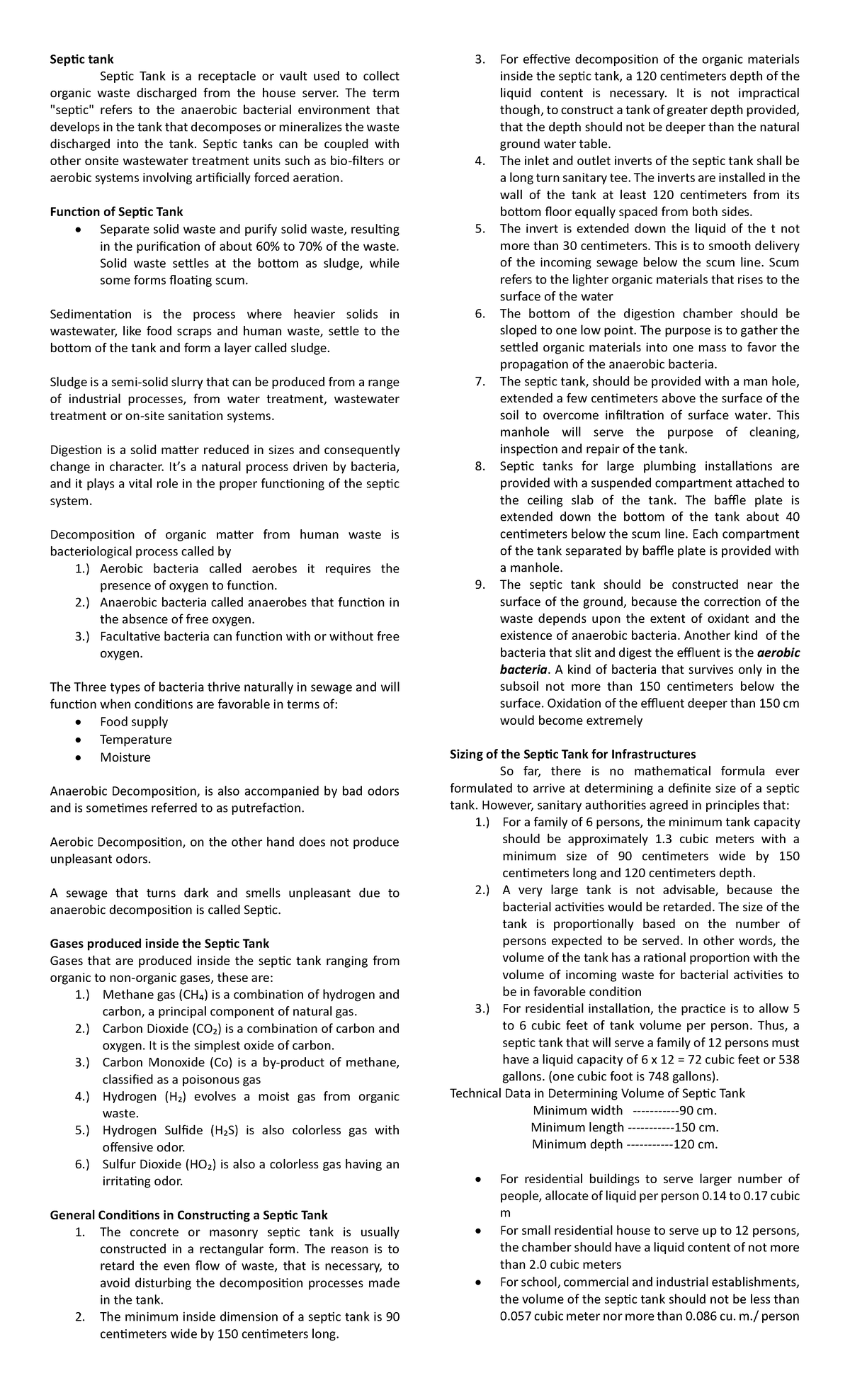 Reviewer - review notes for engineering utilities 2 - Septic tank ...