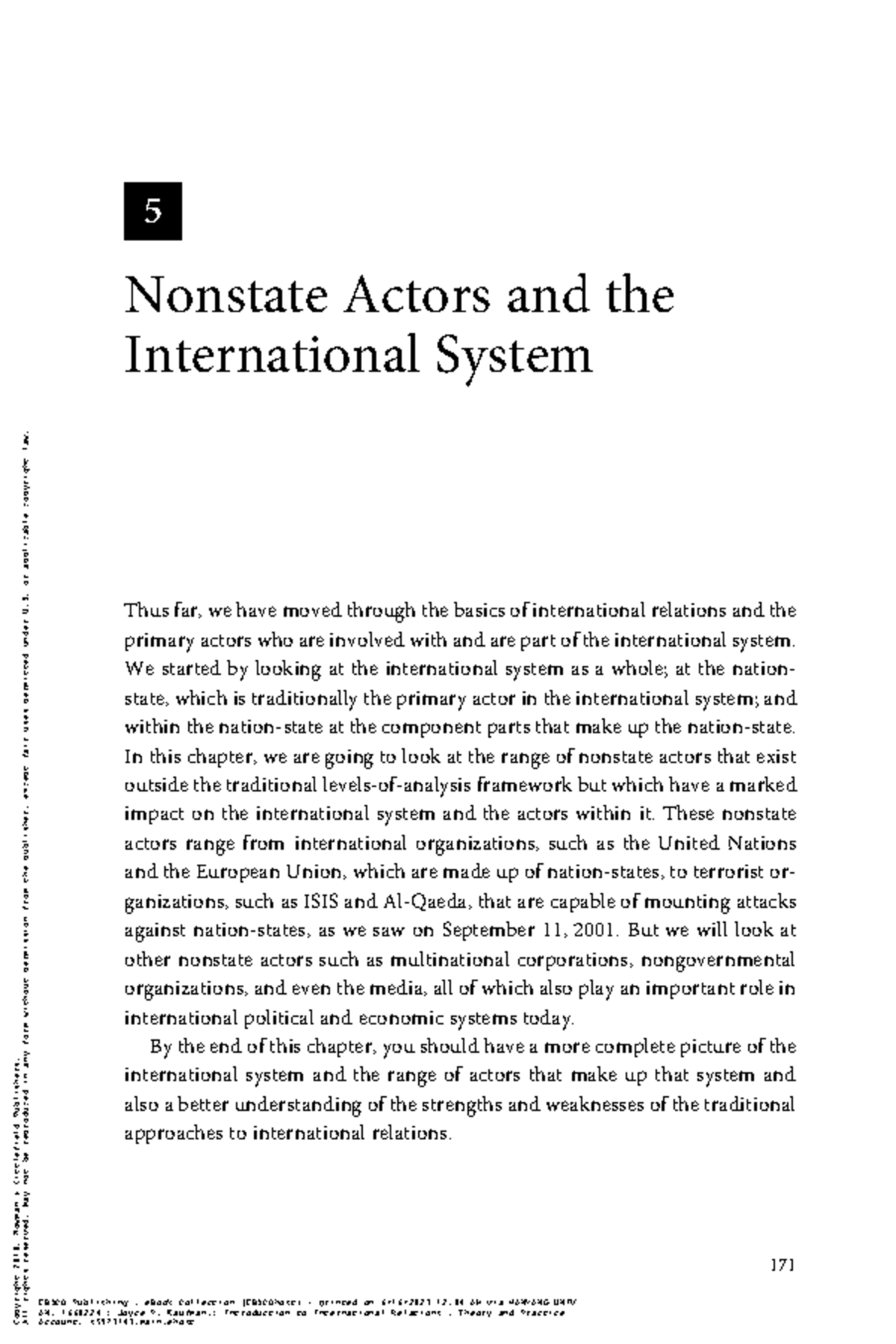 Chapter 5: Nonstate Actors in the International System - Joyce P ...