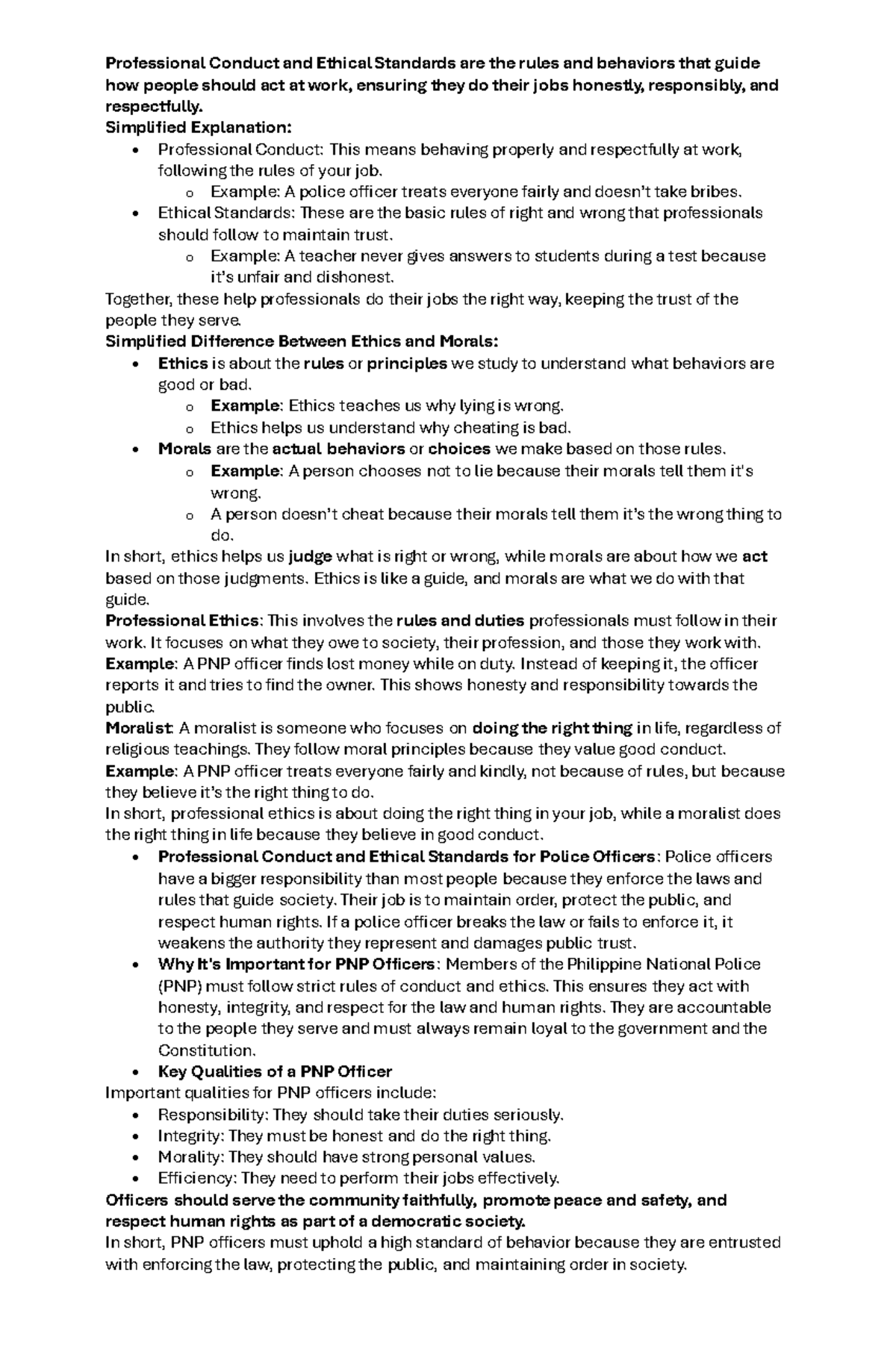 Professional Conduct and Ethical Standards explained - Simplified ...