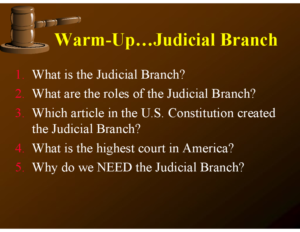 Judicial Branch Overview: Functions, Structure, and Landmark Cases ...