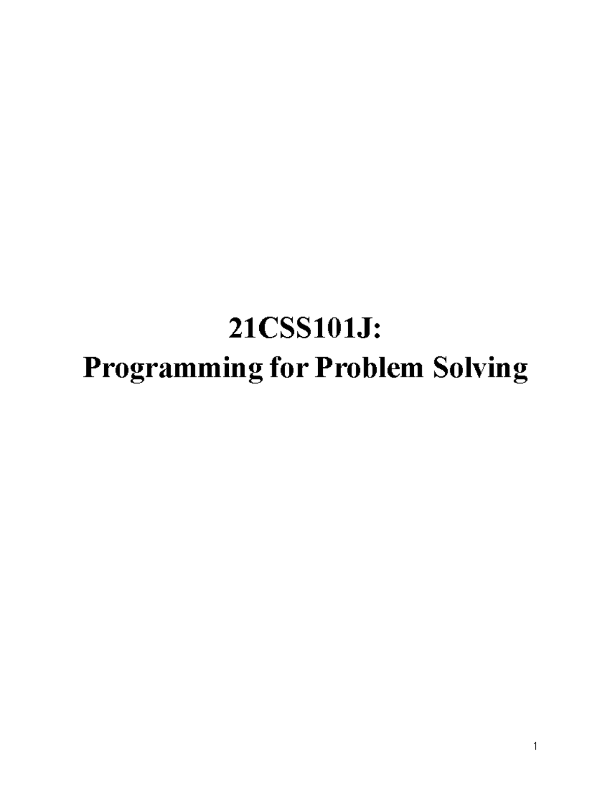 21CSS101J: C Programming for Problem Solving Practical Record - Studocu