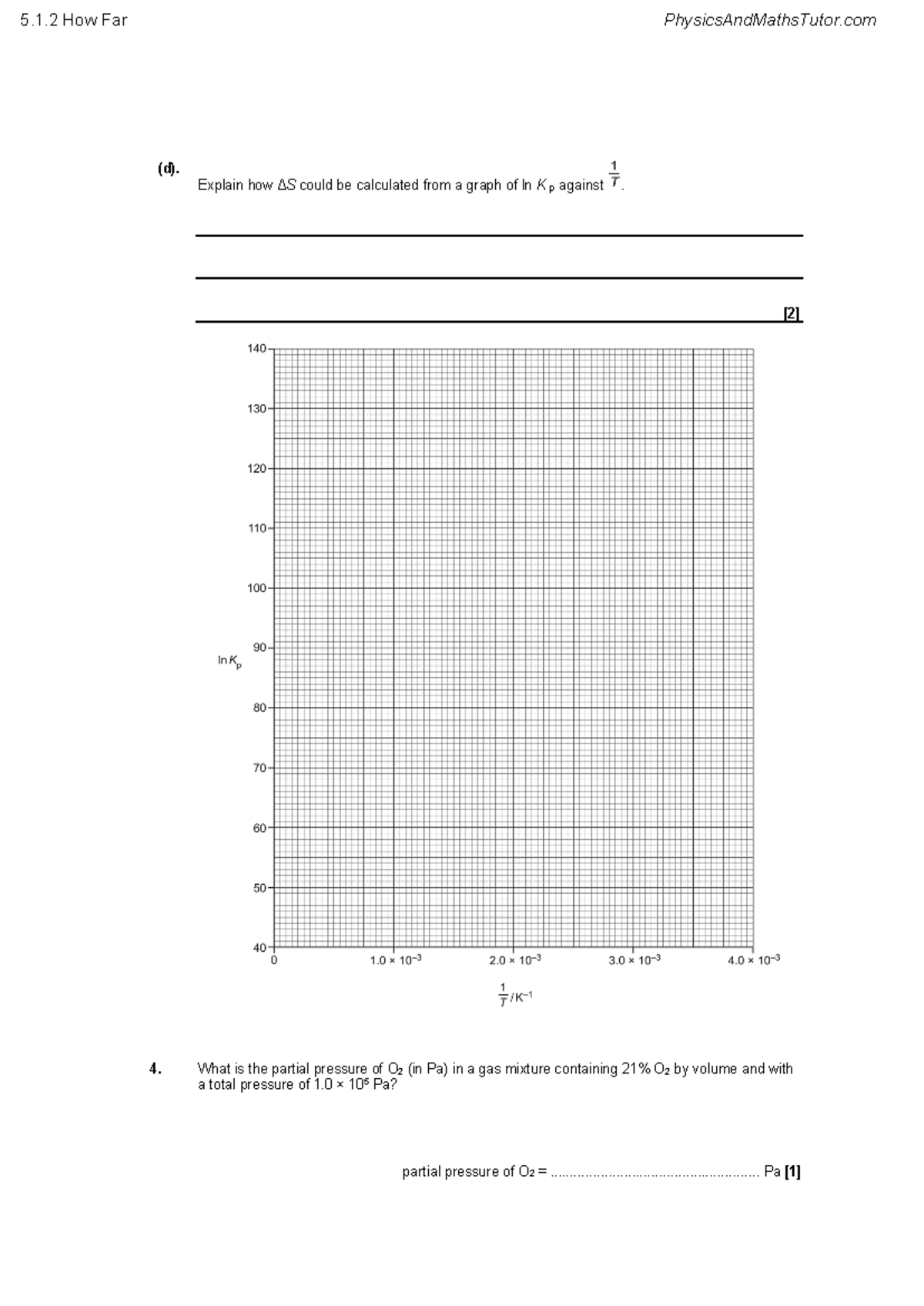 How Far QP - exam qs - (d). Explain how ΔS could be calculated from a ...