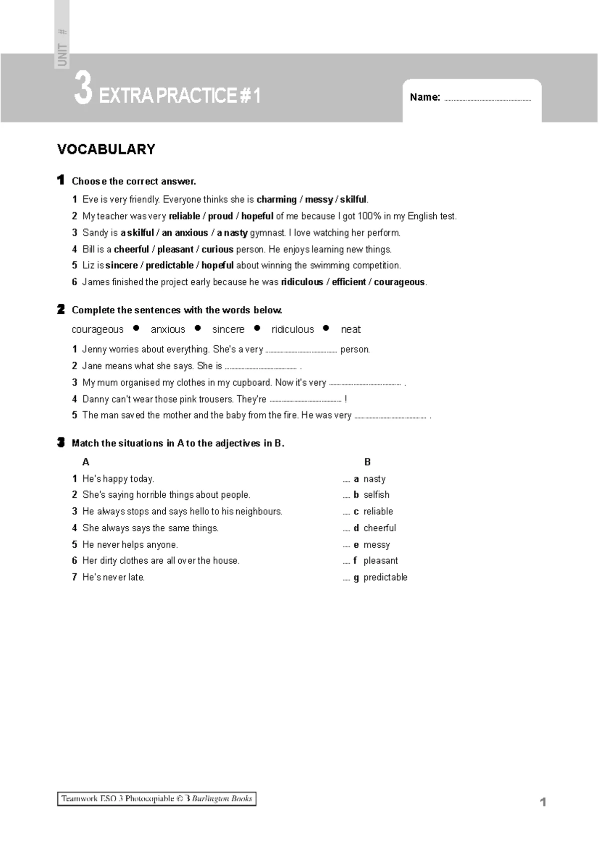 Open Up 3 Unit 6: Entertainers Worksheet Activities and Exercises - Studocu