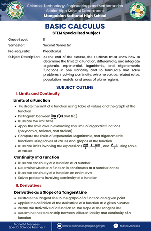 Third Quarter - Basic Calculus - THIRD QUARTER – BASIC CALCULUS ...