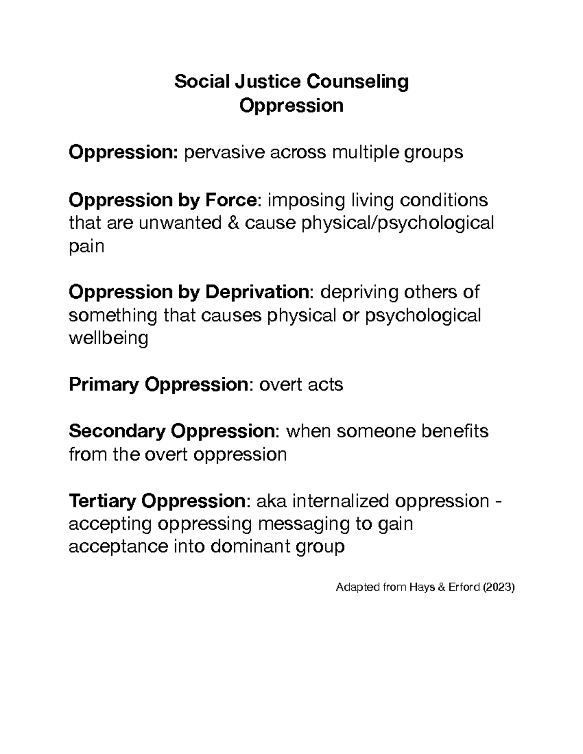 Social Justice Counseling Oppression - Social Justice Counseling ...